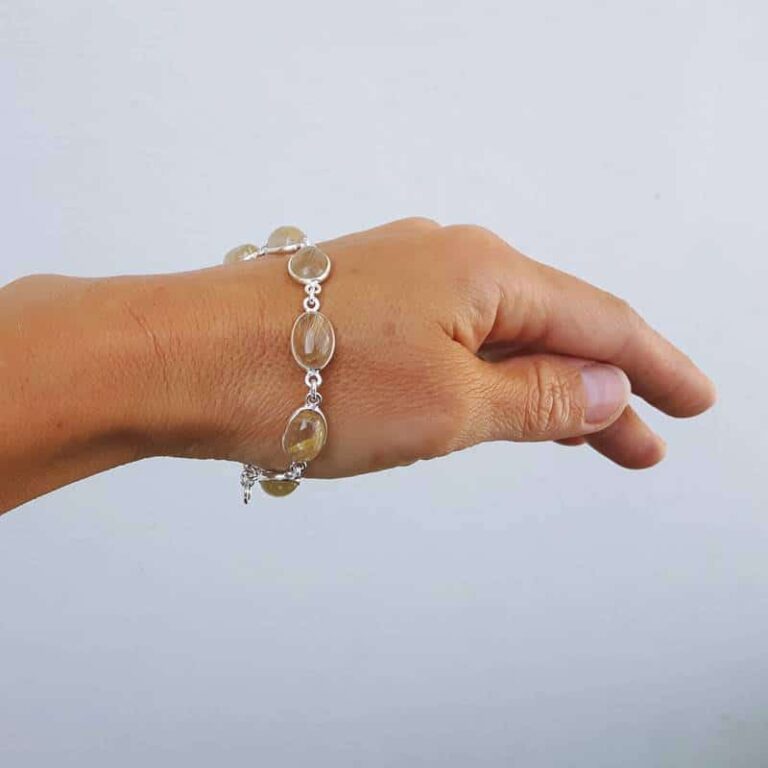 Gold rutilated quartz bracelet - OMYOKI Fair Trade Jewelry